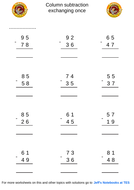 Column subtraction 2 digits with exchanging | Teaching Resources
