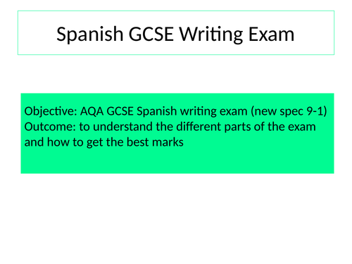 AQA GCSE Spanish (9-1) Higher Writing: the guide | Teaching Resources