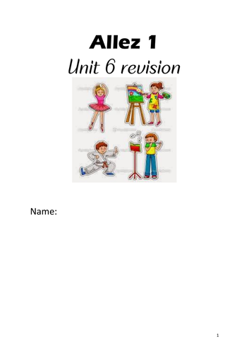 Allez 1 French Revision Booklets Units 1-4 and 6-9 | Teaching Resources