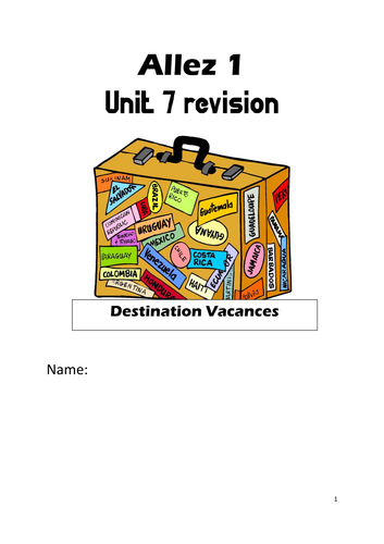 Allez 1 French Revision Booklets Units 1-4 and 6-9 | Teaching Resources