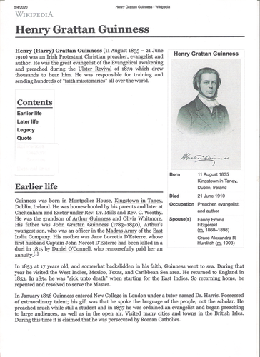 Henry Gratton Guinness (1835-1910) evangelist, author and missionary ...