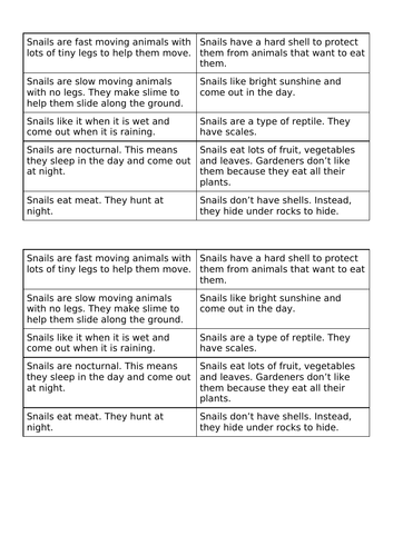 Giant African Land Snail Non-Fiction Planning | Teaching Resources