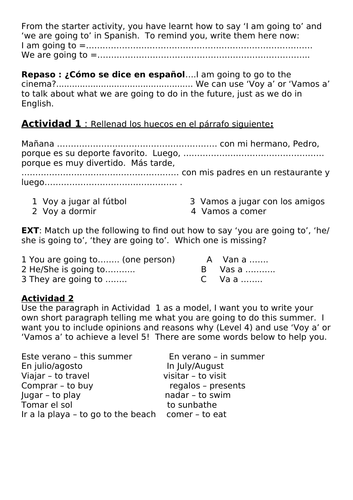 Spanish near future tense with holiday activity | Teaching Resources