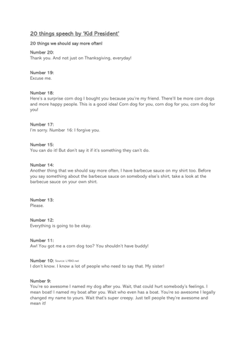 Kid President Speeches | Teaching Resources