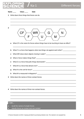 Types & Effects of Forces | Teaching Resources