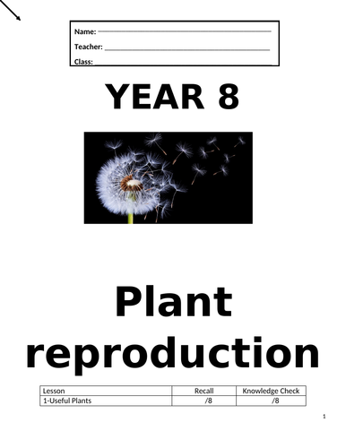 Plant Reproduction Booklet | Teaching Resources
