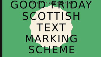 Edwin Morgan ST - Good Friday | Teaching Resources