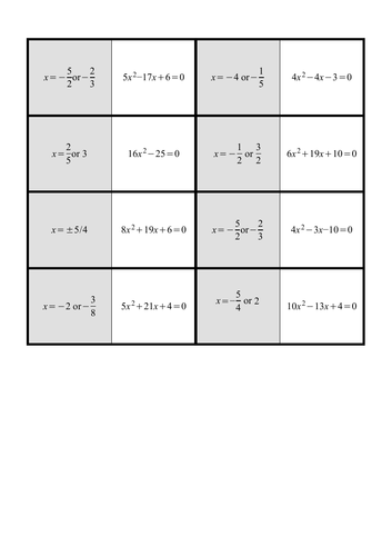 Solving Quadratic Equations Tarsia Puzzle - GCSE Mathematics | Teaching ... Solving Quadratic Equations Tarsia Puzzle - GCSE Mathematics | Teaching ...