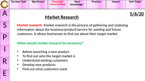 Primary and Secondary Market Research Lesson | Teaching Resources
