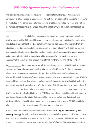 SENDCo SENCo SEN Special Education Support | Example Supporting ...