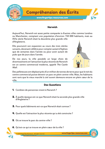 10 x Compréhension des Écrits | Teaching Resources