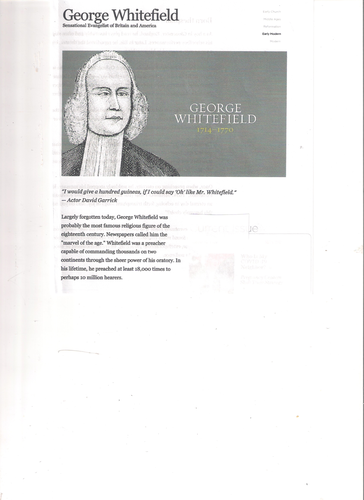 George Whitefield (1714-1770) Sensational Evangelist of Britain and ...