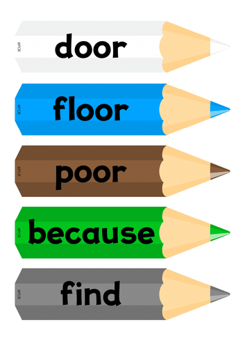 Year 2 Common Exception Words Rainbow Pencils | Teaching Resources