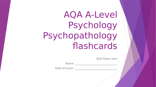 AQA A-Level Psychology - Psychopathology revision PowerPoint | Teaching ...