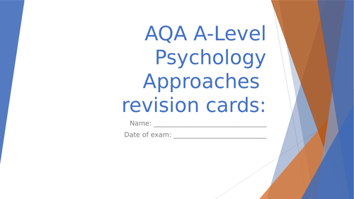 AQA A-Level Psychology - Approaches revision PowerPoint | Teaching ... AQA A-Level Psychology - Approaches revision PowerPoint | Teaching ...