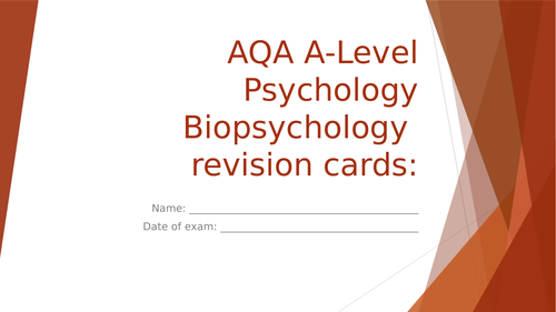 AQA A-Level Psychology - Biopsychology revision PowerPoint | Teaching ...