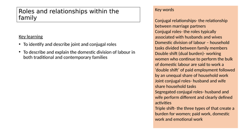 Roles and relationships- Sociology | Teaching Resources