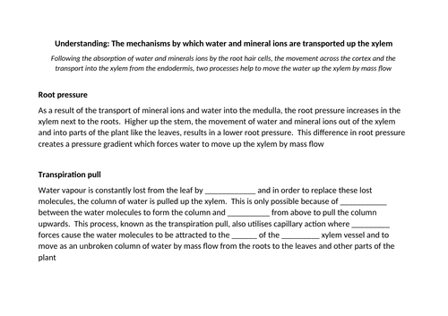 Properties of water (AQA A-level Biology) | Teaching Resources