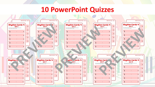 Music Rhythm Cards 4 - 50 Cards with Audio files and 10 PowerPoint ...