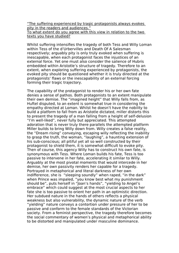 AQA Lit B Band 5 essay tragedy | Teaching Resources