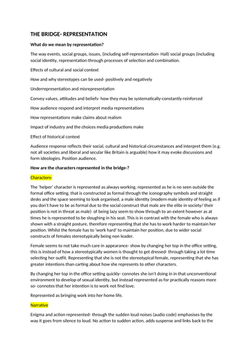 A-Level Media The Bridge case study revision | Teaching Resources