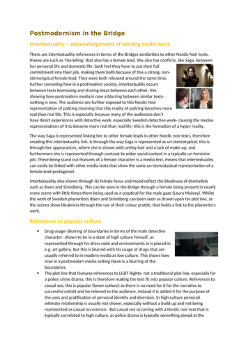 A-Level Media The Bridge case study revision | Teaching Resources