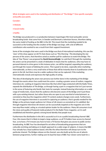 A-Level Media The Bridge case study revision | Teaching Resources