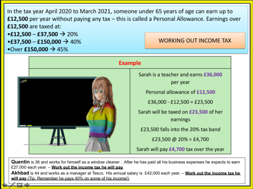 UK Tax System Explained Careers Lesson | Teaching Resources