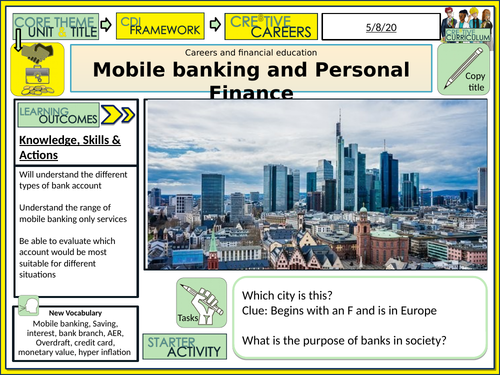 Mobile Banking + Personal Finance Careers Lesson | Teaching Resources