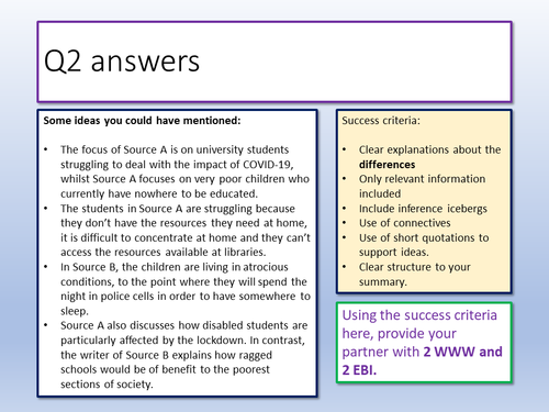 English KS3 Assessment | Teaching Resources