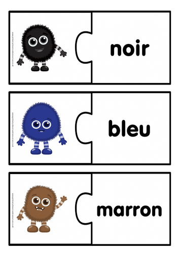 Colour Monsters Puzzles - French | Teaching Resources