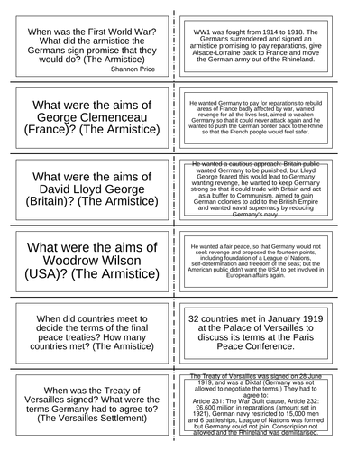 AQA GCSE HISTORY CONFLICT AND TENSION (INTERWAR YEARS) FLASHCARDS ...