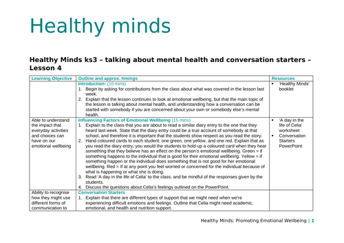 PSHE - Mental Health - 8 Lessons for KS3 | Teaching Resources