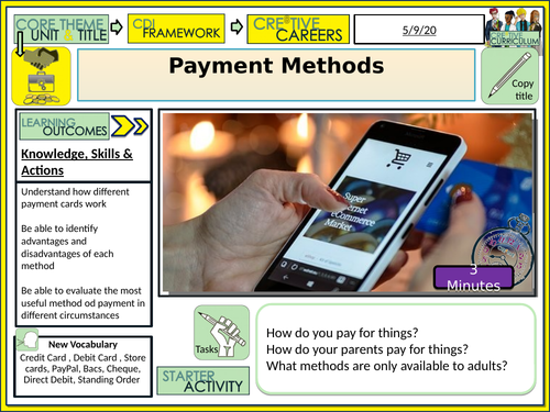Payment Methods Careers Lesson | Teaching Resources