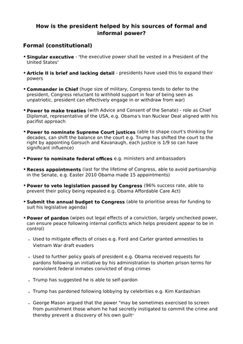 Presidential powers - how is the president helped by his powers ...