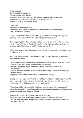 Christmas Carol Notes | Teaching Resources