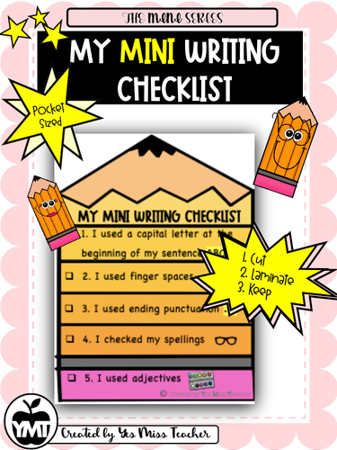 My MINI Writing Checklist - MINI Series | Teaching Resources