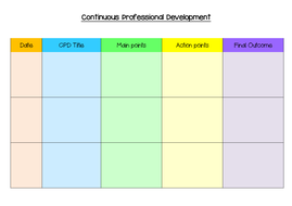 CPD Record sheet | Teaching Resources