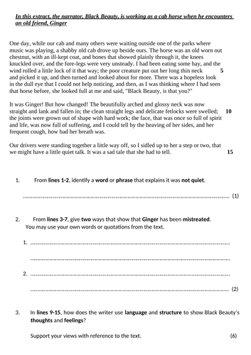 Edexcel GCSE English Language Paper 1 Q3 | Teaching Resources