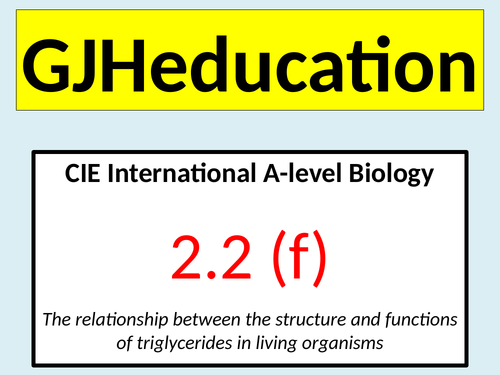 Structure & functions of triglycerides (CIE A-level Biology) | Teaching ...