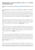 Repaso Gramatical Acto 1 y 2 La Casa de Bernarda Alba | Teaching Resources