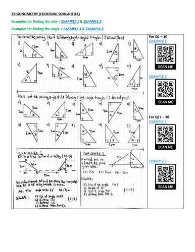 Trigonometry (choosing SOHCAHTOA) | Teaching Resources