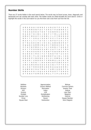 Mathematics Word Search - Number Skills | Teaching Resources