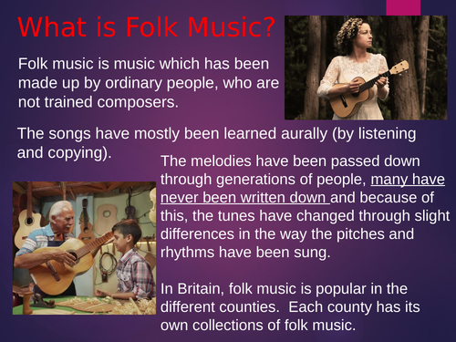 Folk Music Practical Activity | Teaching Resources