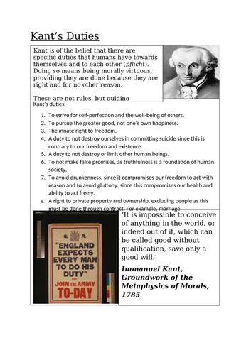 Kantian Ethics and Kantianism | Teaching Resources
