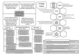 Henry VIII’s Foreign Policy Revision Summary Sheet | Teaching Resources