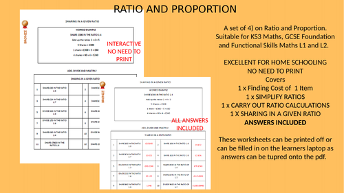 Ratio and Proportion Worksheets | Teaching Resources