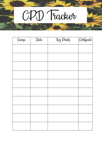 CPD Tracker | Teaching Resources
