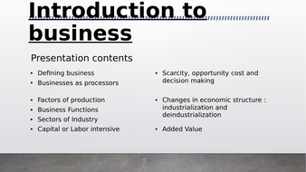 Introduction to Business | Teaching Resources
