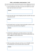 Year 5 mixed operation word problems | Teaching Resources